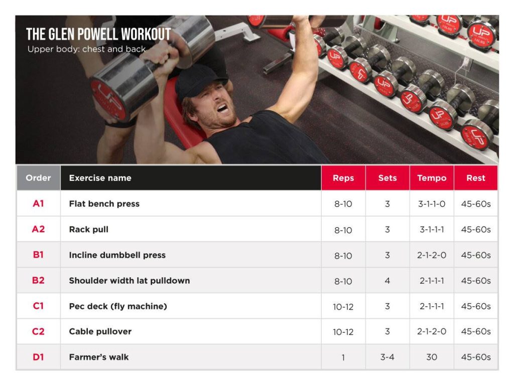 How to get a body like Glen Powell: Chest and Back Workout | Ultimate ...