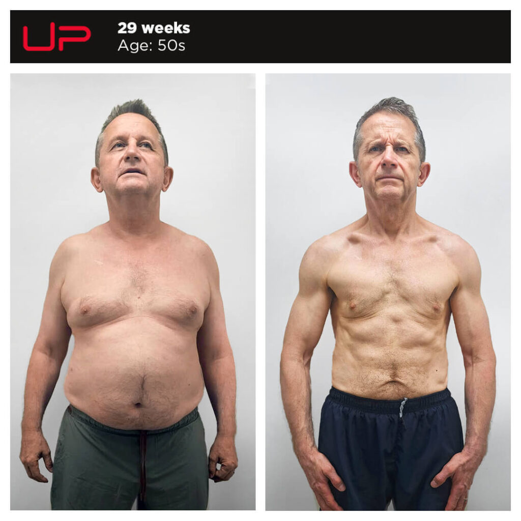 Simon lost 23kg after fearing he was sliding into old age.